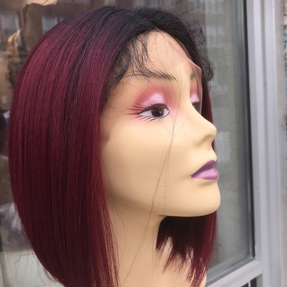 Accessories | Red Wine Burgundy Bob Lace Wig 220 Hairstyle New | Poshmark